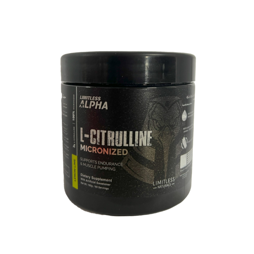 Limitless Alpha L-Citrulline Micronized-60Serv.-192G.-Lemon Lime ...